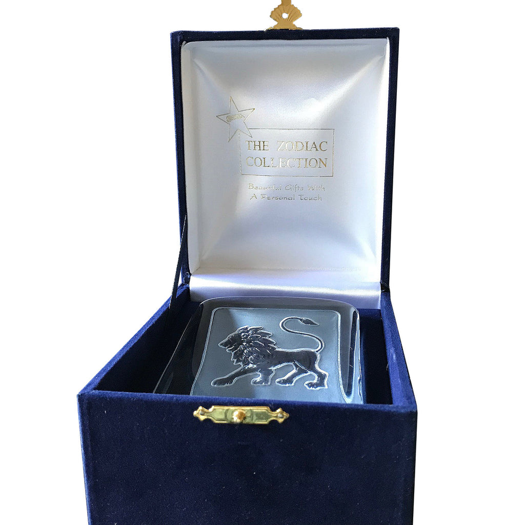 Swedish Crystal Zodiac Paperweight Deluxe - Leo – zodiacgifts.com