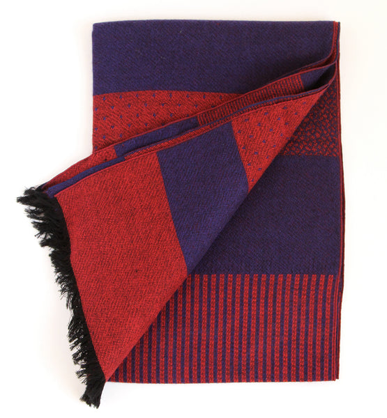 Rodier - Wool Striped Muffler Navy/Red – zodiacgifts.com