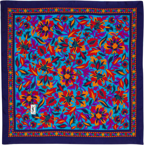 YSL - Silk Square - Blue Flower – zodiacgifts.com