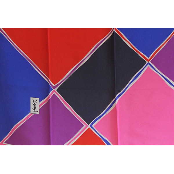 YSL - 100% Silk Square Geometric Block - Multi – zodiacgifts.com
