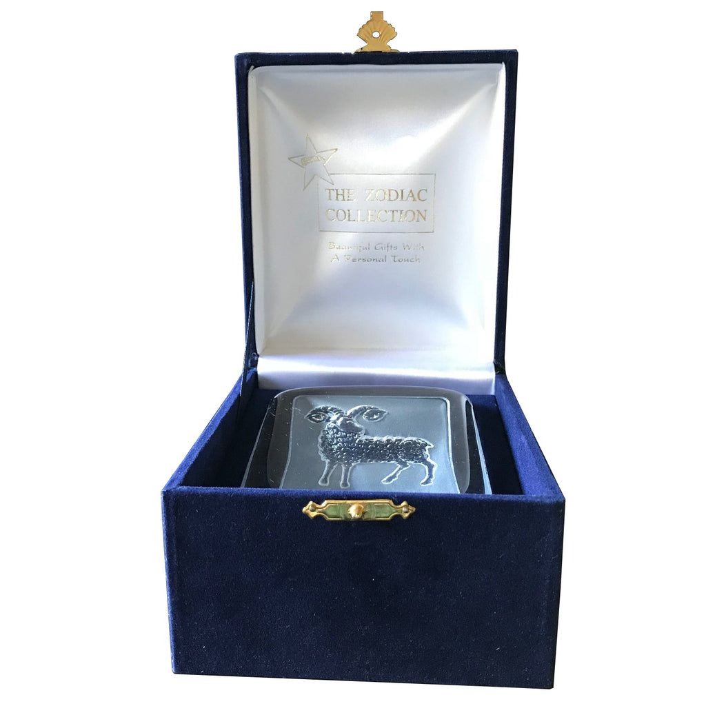 Swedish Crystal Zodiac Paperweight Deluxe - Aries – zodiacgifts.com